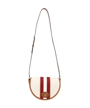 Bally Striped Flap Shoulder Bag - Natural