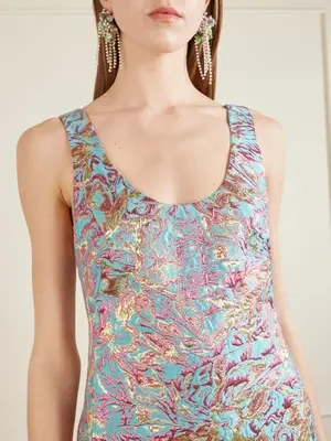 Dries Van Noten Sleeveless Jacquard Maxi Dress - Multicolor