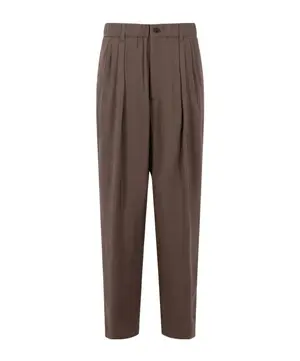 Giorgio Armani Pleated Tapered Pants - Brown