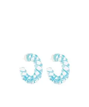 Bottega Veneta Twisted Hoop Earrings - Blue