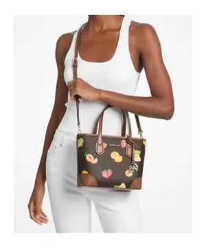 Michael Kors Eva Extra-small Printed Signature Logo Convertible Tote Bag