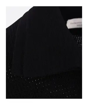 ROBERTO COLLINA Open-knit Short-sleeve T-shirt - Black
