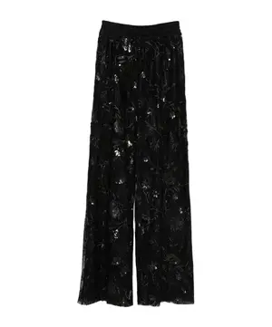 ERMANNO FIRENZE Sequin Embellished Floral Trousers