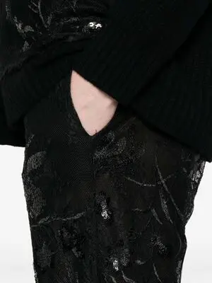 ERMANNO FIRENZE Sequin Embellished Floral Trousers