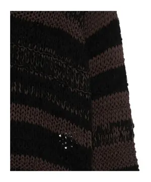 ROBERTO COLLINA Chunky-knit Striped V-neck Sweater
