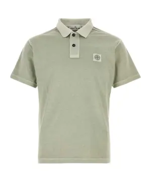 Stone Island Compass-motif Short Sleeved Polo Shirt - Sage