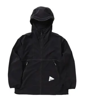 AND WANDER Pertex Windproof Hooded Jacket - Black