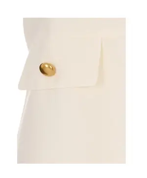 P.a.r.o.s.h Sleeveless Button-detail Maxi Dress - White