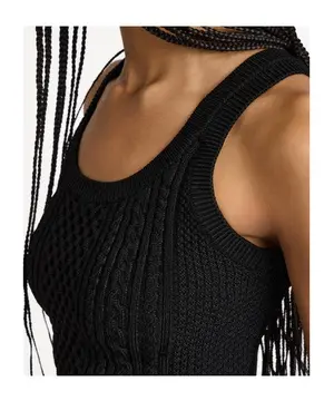 J.W.ANDERSON Cable-knit Racerback Tank - Black