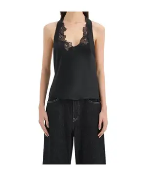 SIR. Halter Neck Lace Trim Backless Top