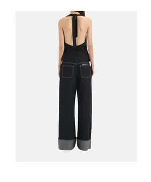 SIR. Halter Neck Lace Trim Backless Top