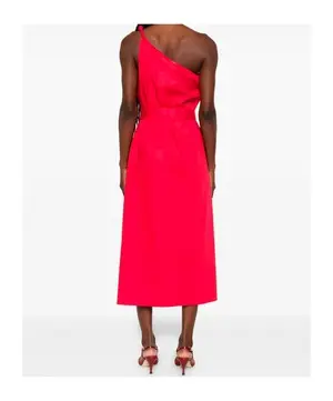 TWINSET Belted One-shoulder Midi Dress