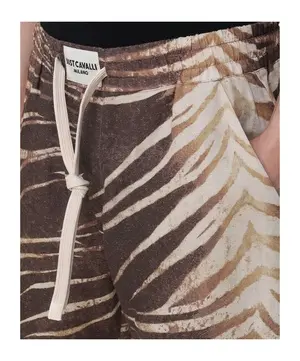 Just Cavalli Printed Drawstring Shorts - Brown