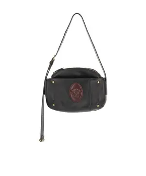 Versace Leather Zippered Shoulder Bag