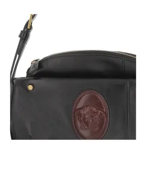 Versace Leather Zippered Shoulder Bag