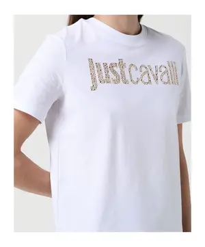 Just Cavalli Embellished Logo T-shirt - Multicolor