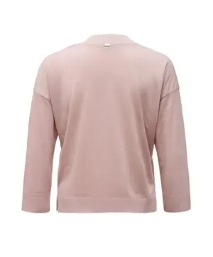 Herno V-neck Knitted Top With Dropped Shoulders And Side Slits - Nude