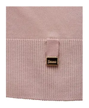 Herno V-neck Knitted Top With Dropped Shoulders And Side Slits - Nude
