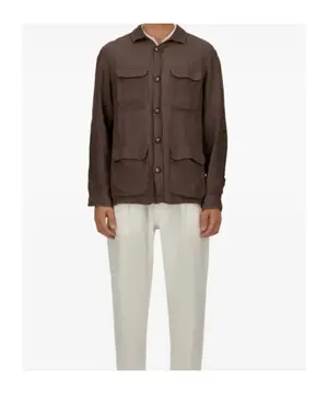 Herno Field Jacket With Shirt Collar And Flap Pockets - Brown