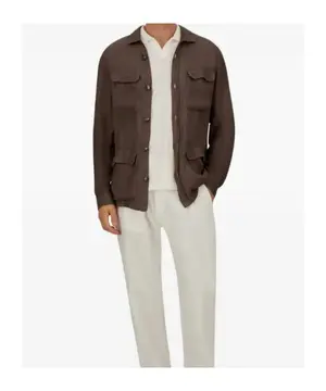 Herno Field Jacket With Shirt Collar And Flap Pockets - Brown