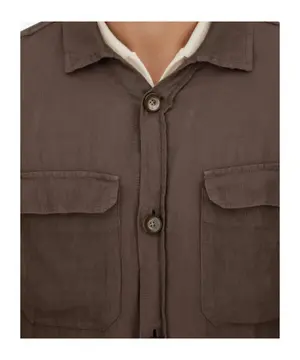 Herno Field Jacket With Shirt Collar And Flap Pockets - Brown