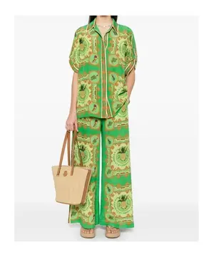 ALEMAIS Lapel Collar Short-sleeve Printed Shirt