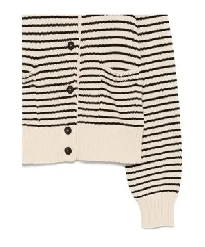 ROBERTO COLLINA Striped Cotton Cardigan