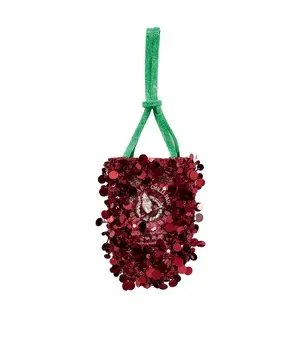 ANYA HINDMARCH Embellished Satin Mini Bucket Bag