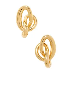 Oscar De La Renta Sculptural Twisted Gold-tone Earrings - Yellow