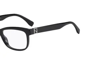 Fendi Logo Detail Full Rim Eyeglasses - Black