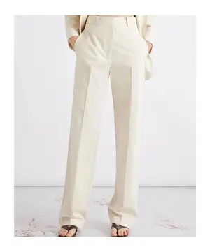 Marella Tailored Trousers With Belt Loops And Buttoned Flap Pockets