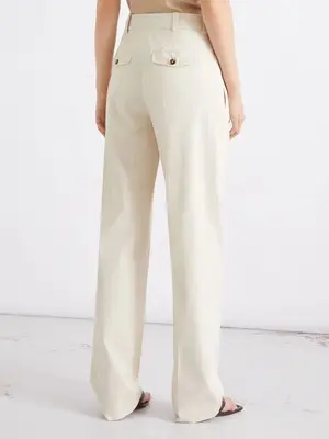 Marella Tailored Trousers With Belt Loops And Buttoned Flap Pockets