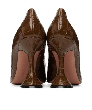 Amina Muaddi Ami Pump 95 Pointed-toe High Heels - Brown