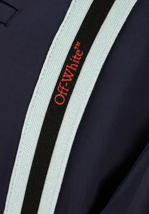 Off-White Wide Leg Cropped Trousers With Side Stripes