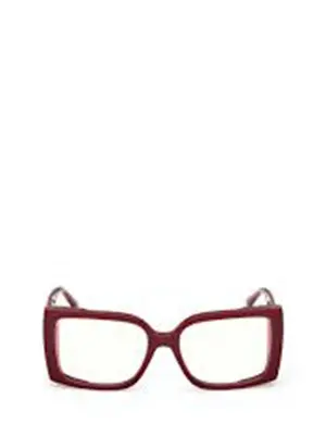 Max Mara Rectangle Frame Full Rim Eyeglasses - Red