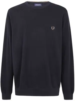 Fred Perry Piqué-stitched Crewneck Top - Black
