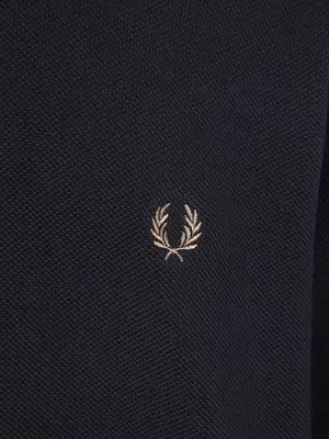 Fred Perry Piqué-stitched Crewneck Top - Black