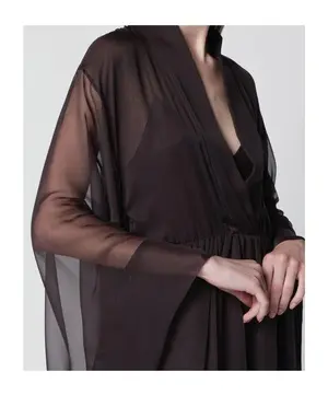 Alberta Ferretti V-neck Maxi Dress With Flowy Wide Sleeves
