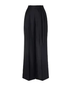 LISA YANG Pleated Silk-twill Wide-leg Pants