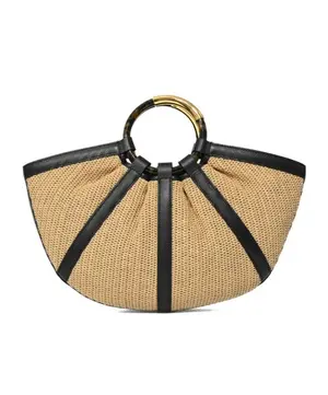 COCCINELLE Woven Top Handle Bag - Nude