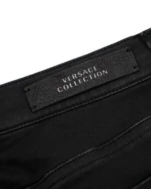 Versace Logo Straight Jeans - Black