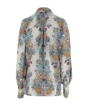 Just Cavalli Botanical Print Viscose Shirt