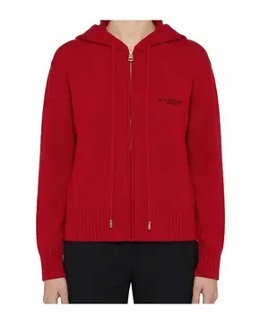 Givenchy Logo Embroidered Zip-up Hoodie