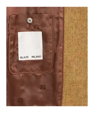 BLAZÉ MILANO Collarless Wool Bolero Jacket - Brown