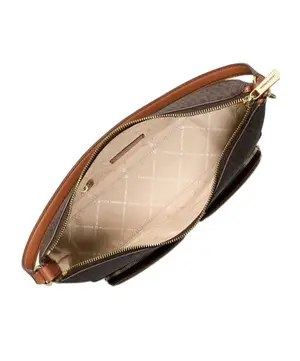 Michael Kors Monogram Shoulder Bag With Dual Front Pockets