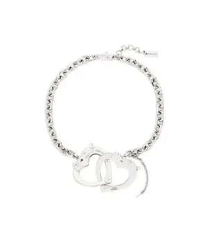 Marc Jacobs Chain Heart Handcuff Pendant Necklace - Silver