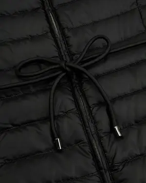Max Mara Quilted Hooded Down Jacket - Black