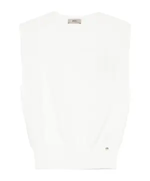 Herno Sleeveless Round Neck Vest - White