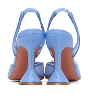 Amina Muaddi Begum Mesh Sling 95 Pointed-toe High-heeled Sandals - Light Blue