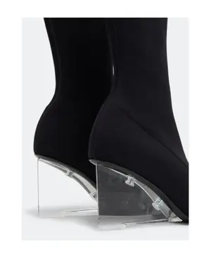 Alexander McQueen Knitted Round-toe Wedge Boots